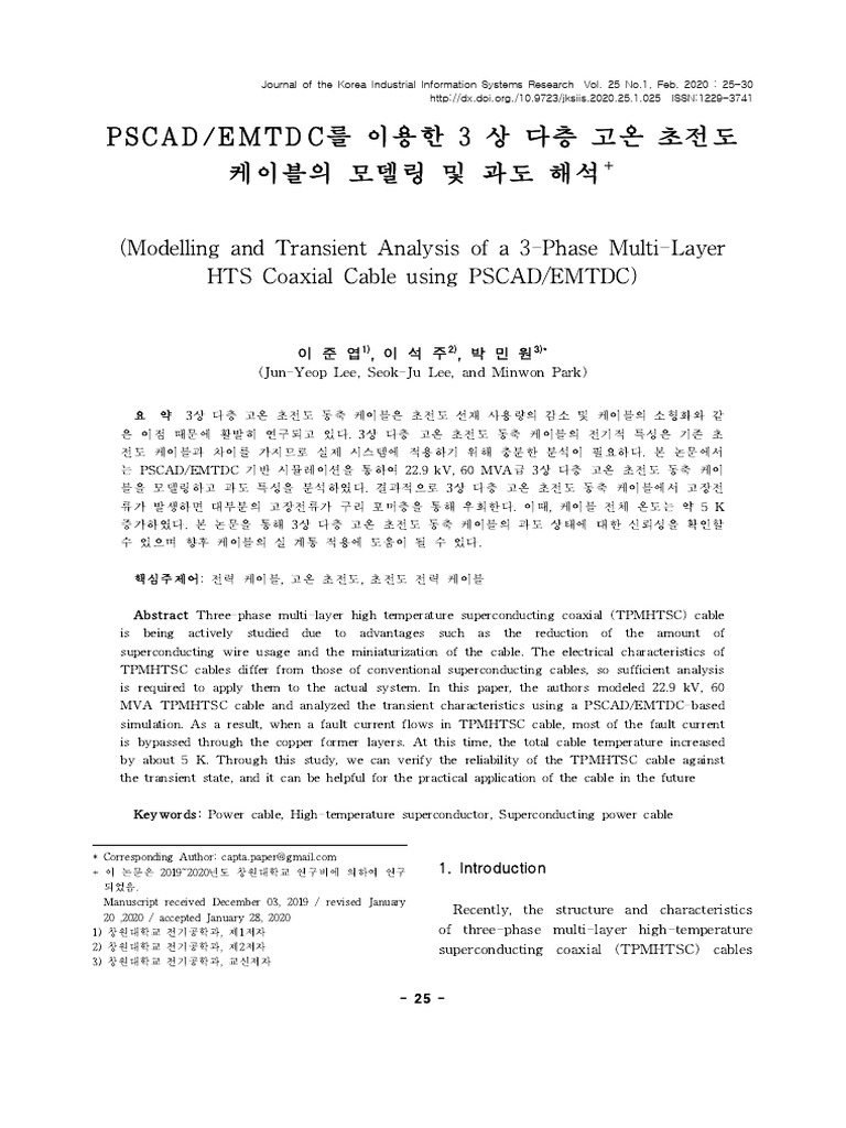 Modelling and Transient Analysis of A 3-Phase Multi-Layer HTS Coaxial ...