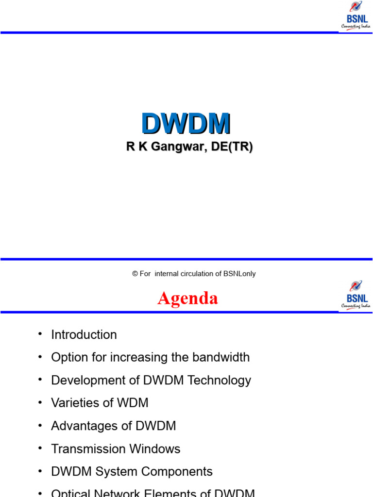 3 5 Dwdm Overview Download Free Pdf Wavelength Division