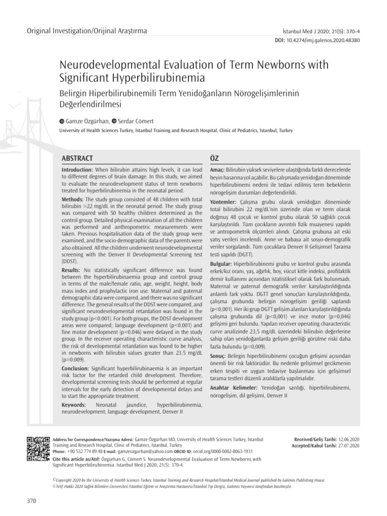 WOS - Neurodevelopmental Evaluation of Term Newborns With | PDF