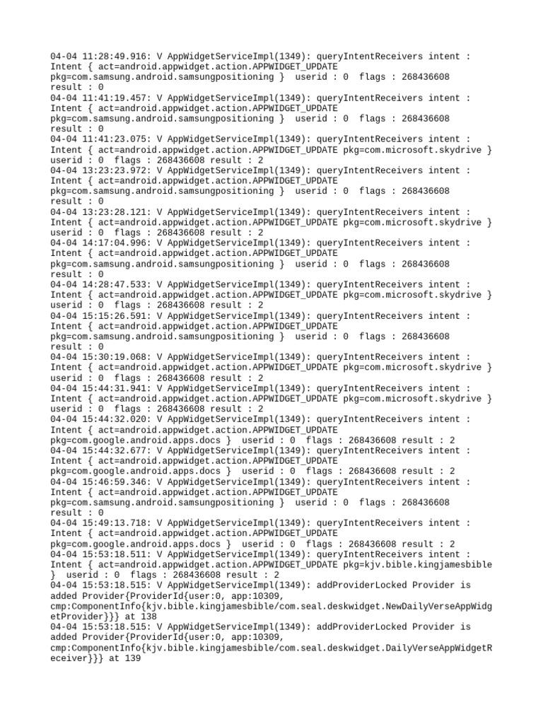 Appwidget History Log1 | PDF | Mobile Software | Computing