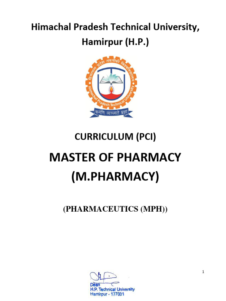 M.Pharm Pharmaceutics Curriculum Overview | PDF | Nuclear Magnetic ...