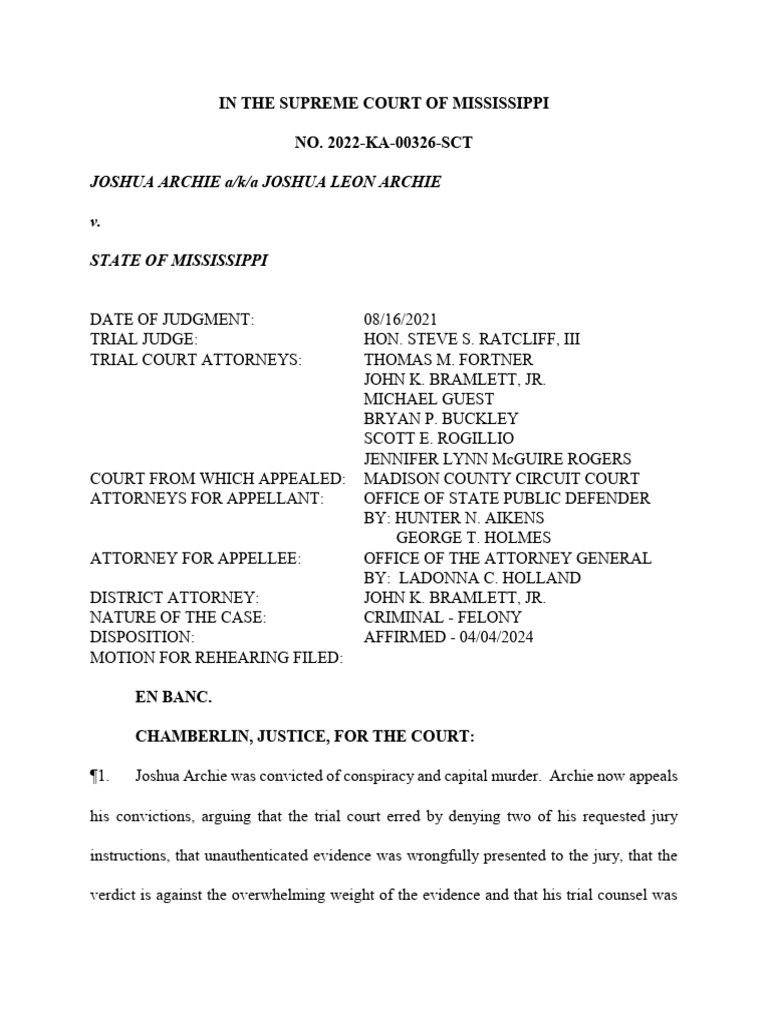 Archie Supreme Court Ruling | PDF | Reasonable Doubt | Ineffective ...