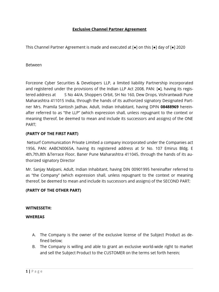 Channel Partner Agreement Revised | PDF | Taxes | Trade Secret