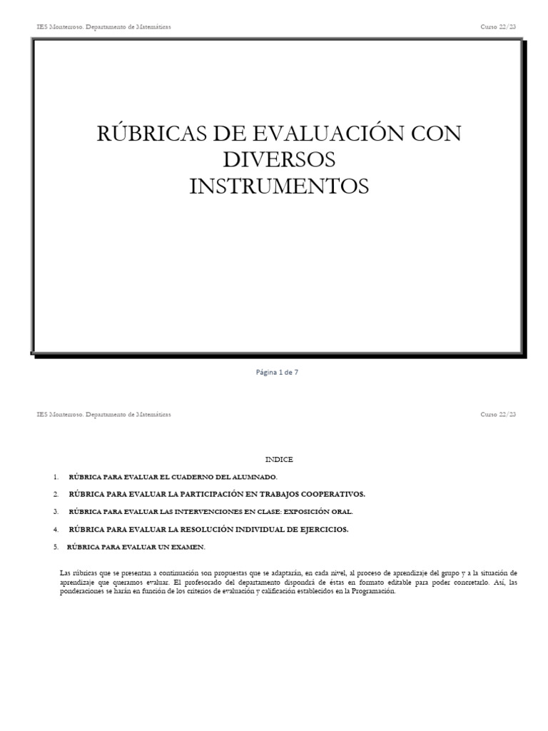 ANEXO 1 - Rú Bricas de Evaluació N | Descargar gratis PDF | Evaluación | Gramática