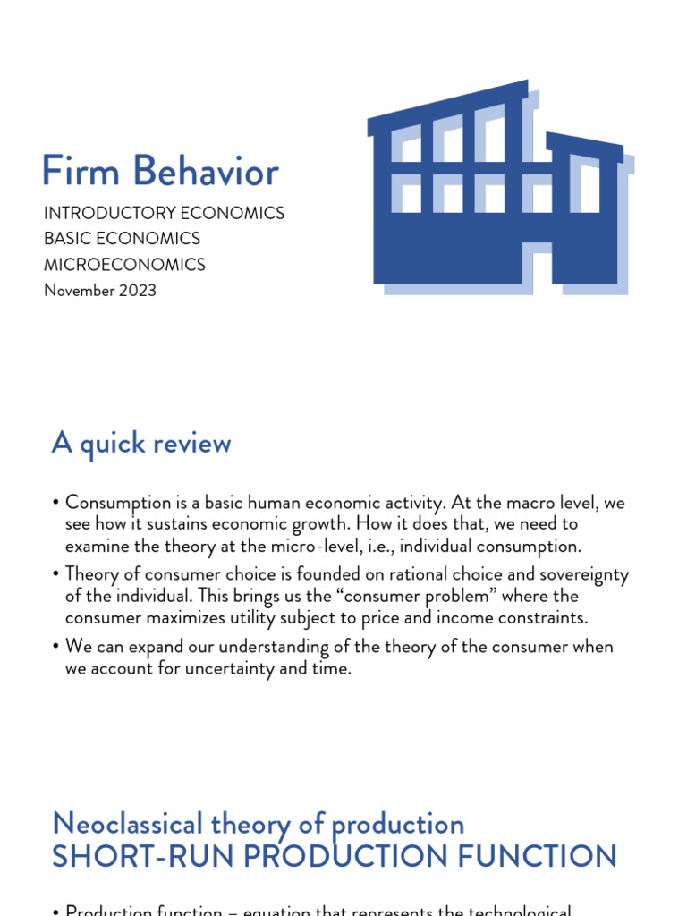 7 Firm Behavior | PDF | Production Function | Labour Economics