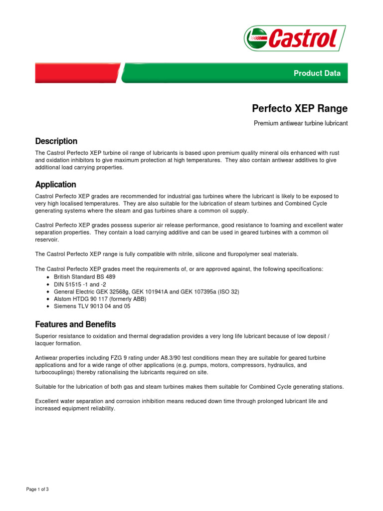 PDS Perfecto XEP | Download Free PDF | Lubricant | Gas Turbine