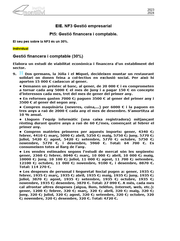 Pt5 GetiÃ Financera I Comptable | PDF