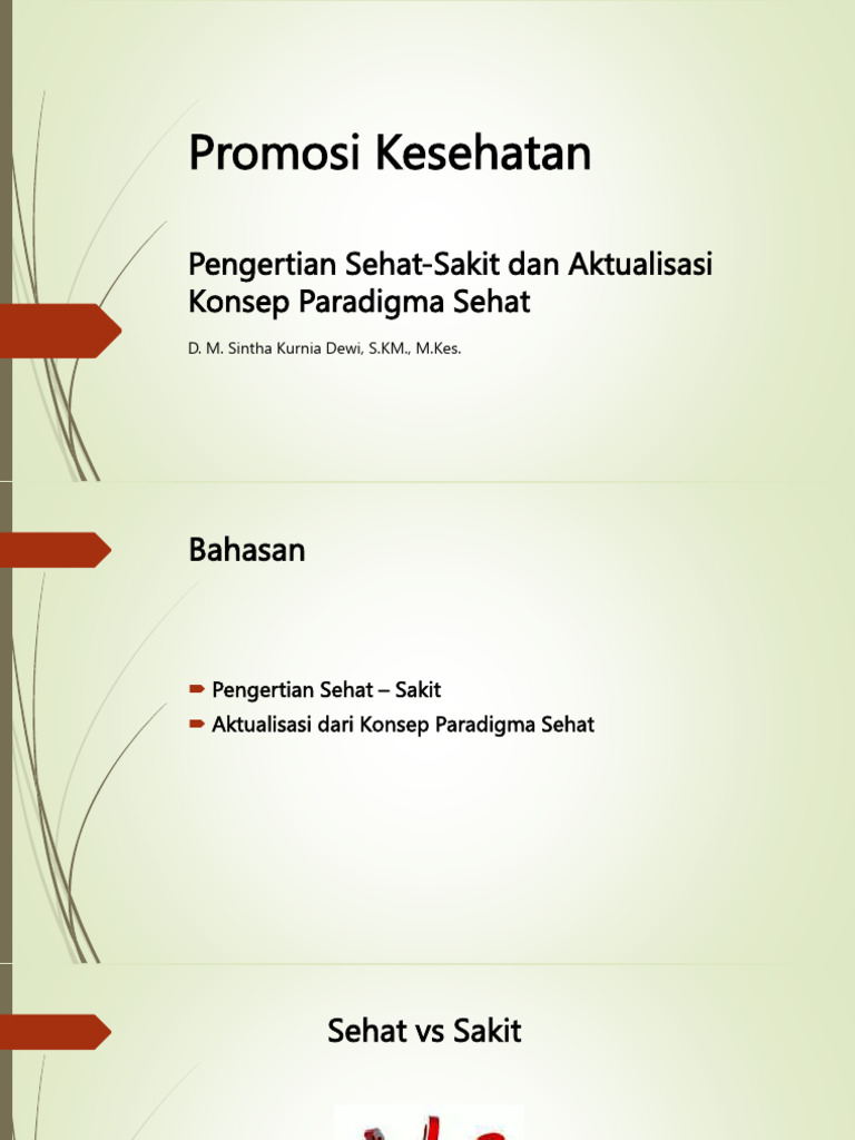 Paradigma Sehat dan Sakit dalam Kesehatan | PDF