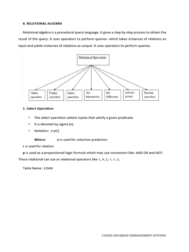 relational algebra | PDF | Relational Model | Mathematics