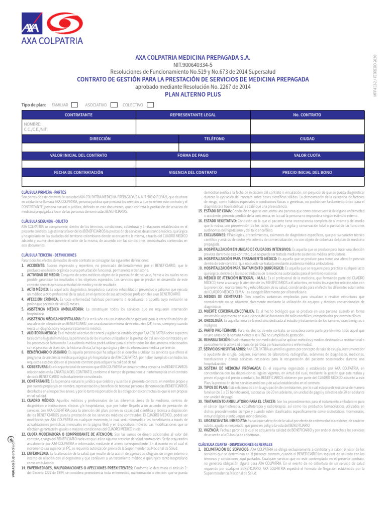 Clausulado Plan Alterno Plus | PDF | Hospital | Cuidado de la salud