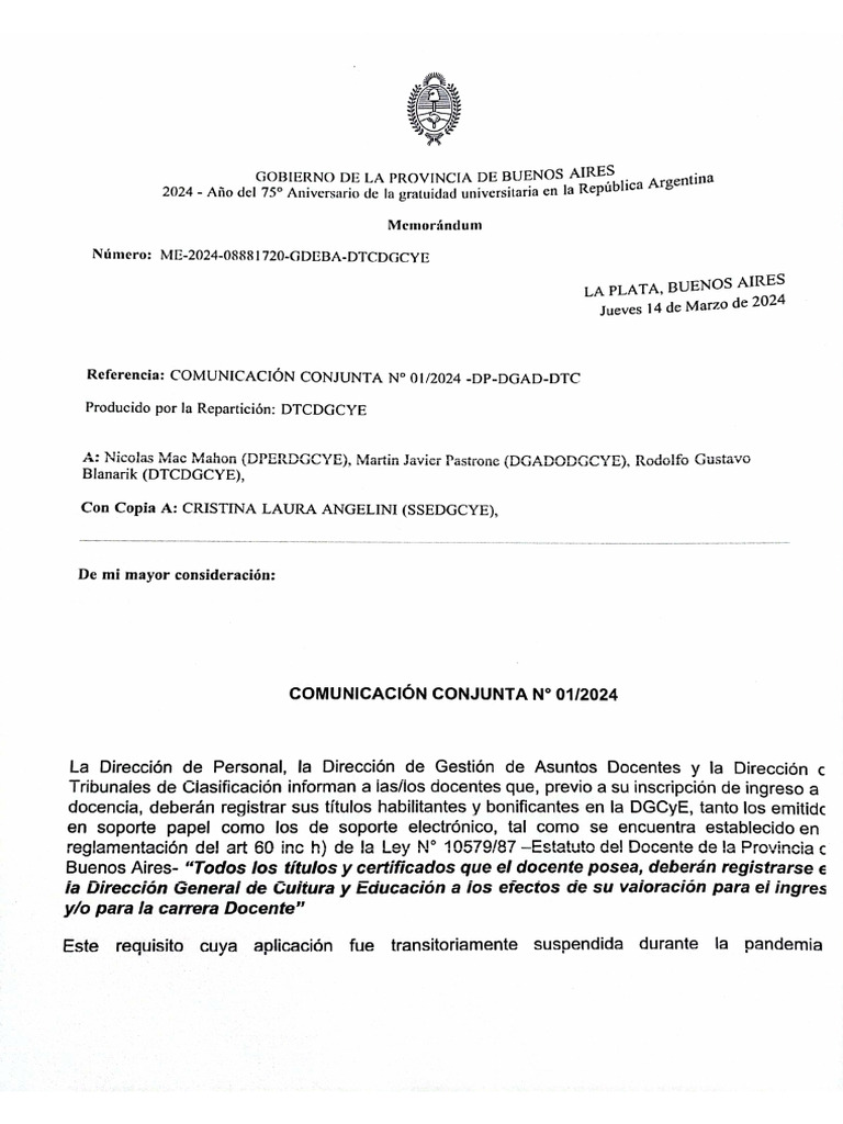 COMUNIC - CONJ. 1 Del 2024 | PDF