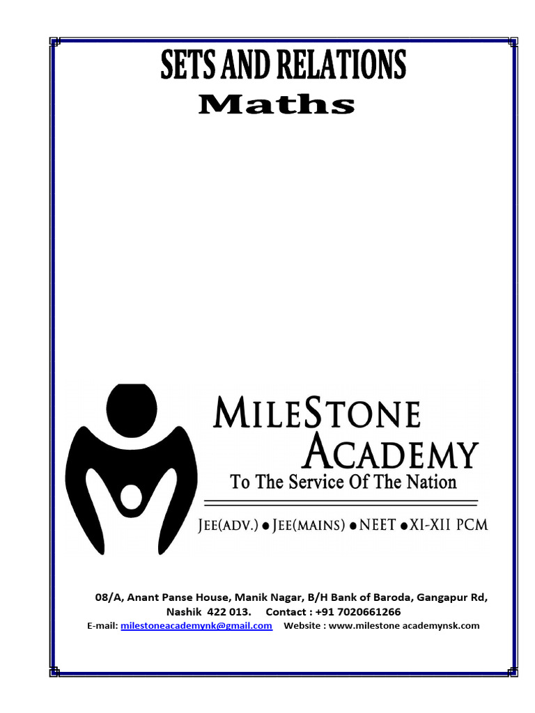 Sets and Relations | PDF | Set (Mathematics) | Element (Mathematics)