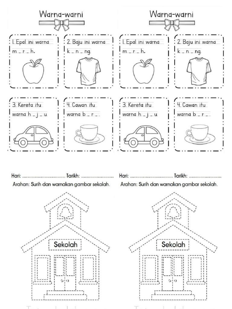 Print Aktiviti Kenali Warna & Sekolah Saaya | PDF