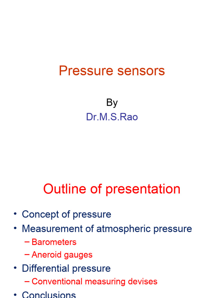 Pressure Sensors | PDF | Pressure Measurement | Pressure