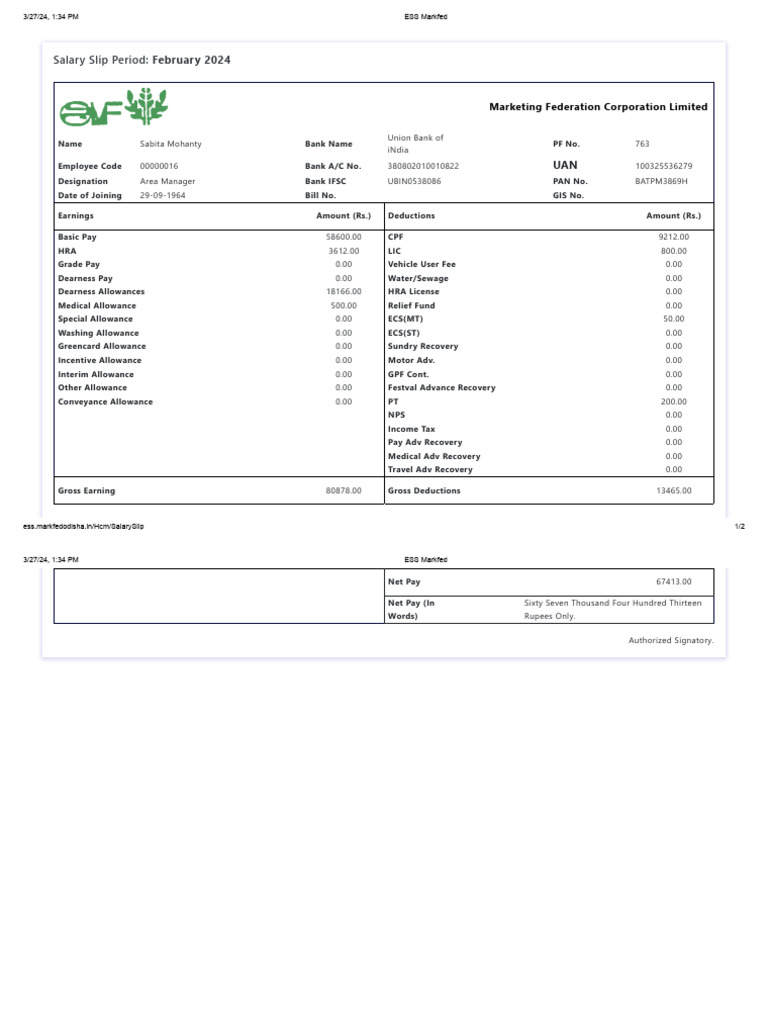 ESS Markfed (1) | PDF | Taxes | Government Finances