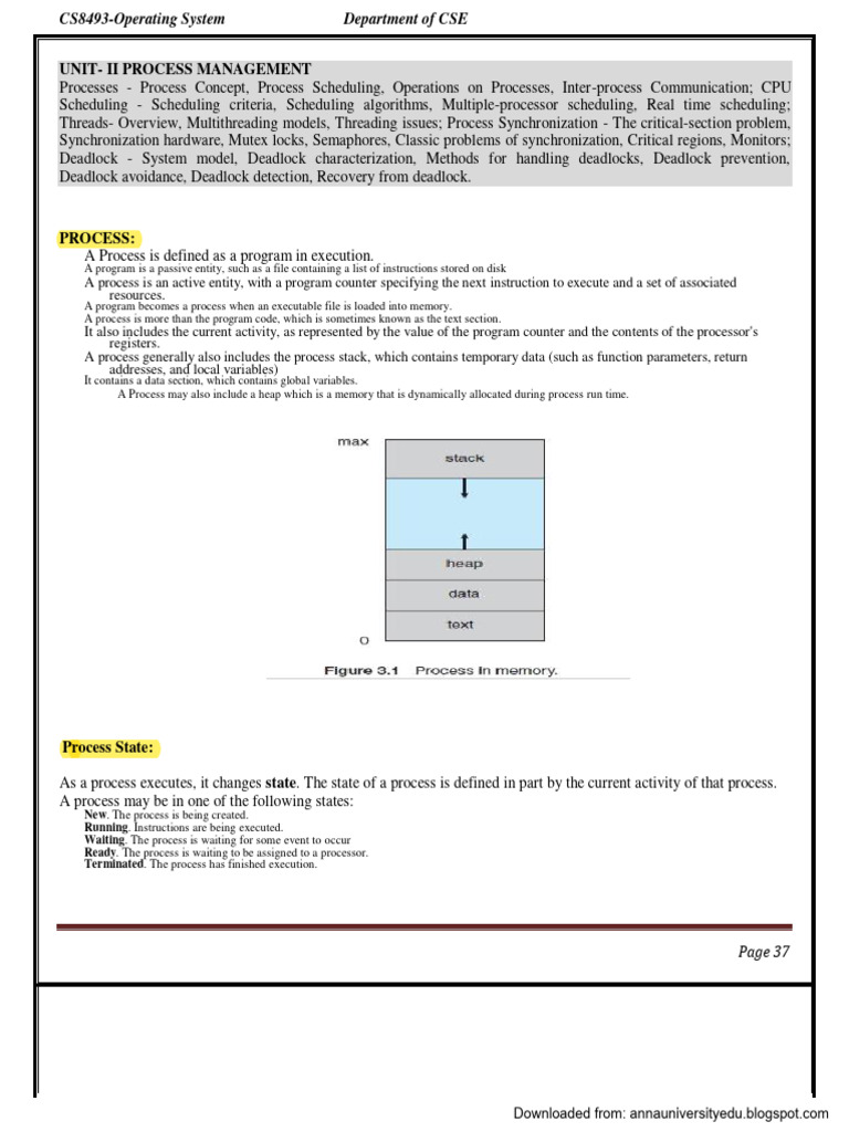 Cs8493 Operating System 2 | PDF | Scheduling (Computing) | Process (Computing)
