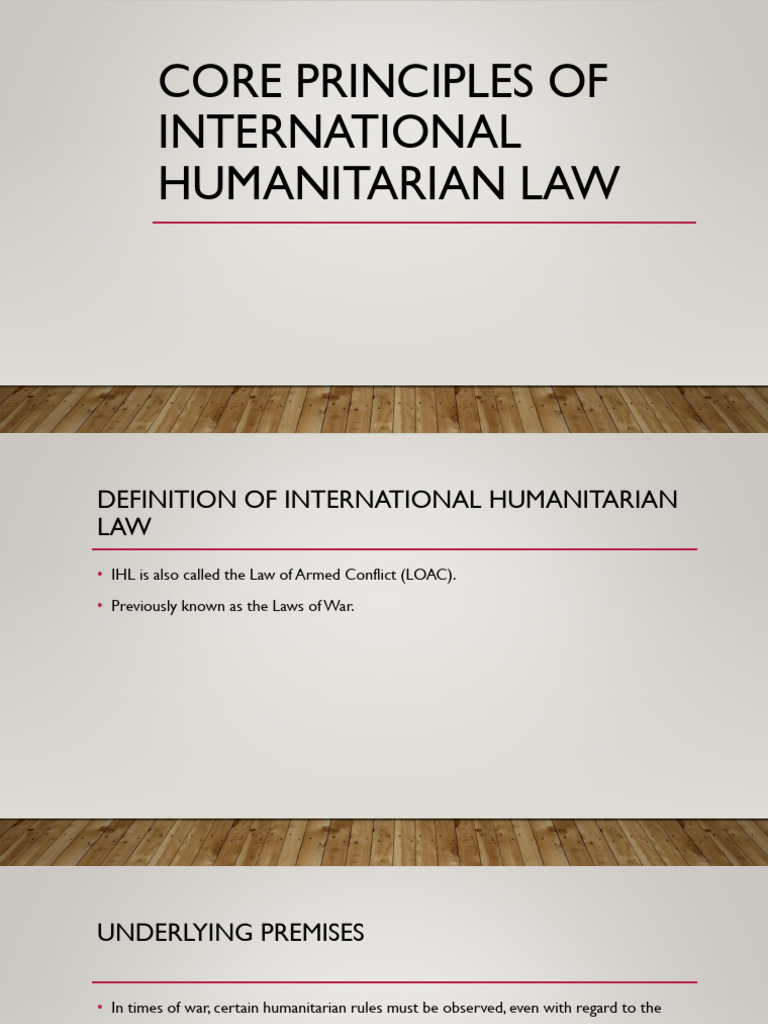 Core Principles of International Humanitarian Law | PDF | International ...