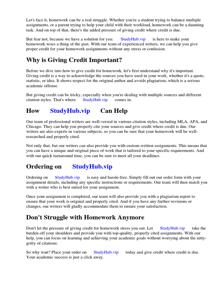 How To Give Credit For Homework | PDF | Plagiarism | Credit