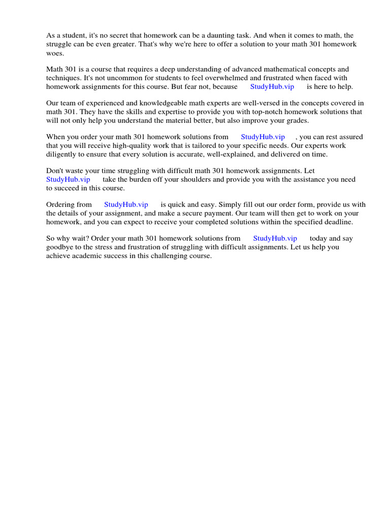 Math 301 Homework Solution | PDF | Homework | Expert