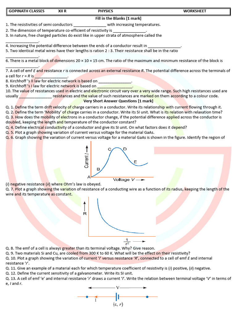 Variation of Resistance and Resistivity | PDF | Electrical Resistivity And Conductivity ...