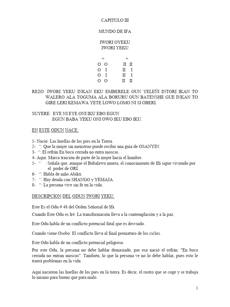048 Iwori Oyekun (Yeku) | PDF | Mujer | Religión étnica