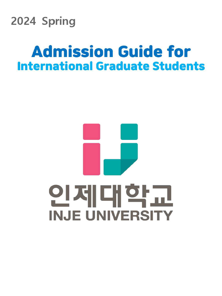 Inje University Admission Guide 2024 | PDF | Doctor Of Philosophy ...