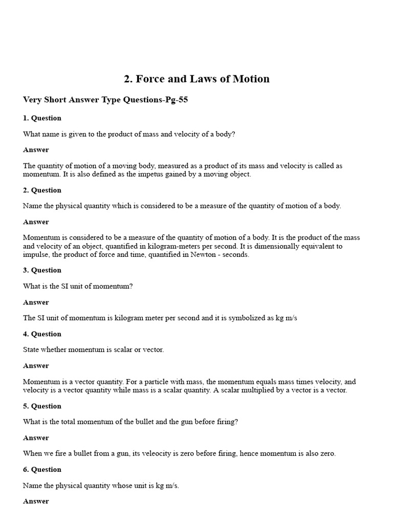 Phy LN 1 CL 9 | PDF | Force | Momentum