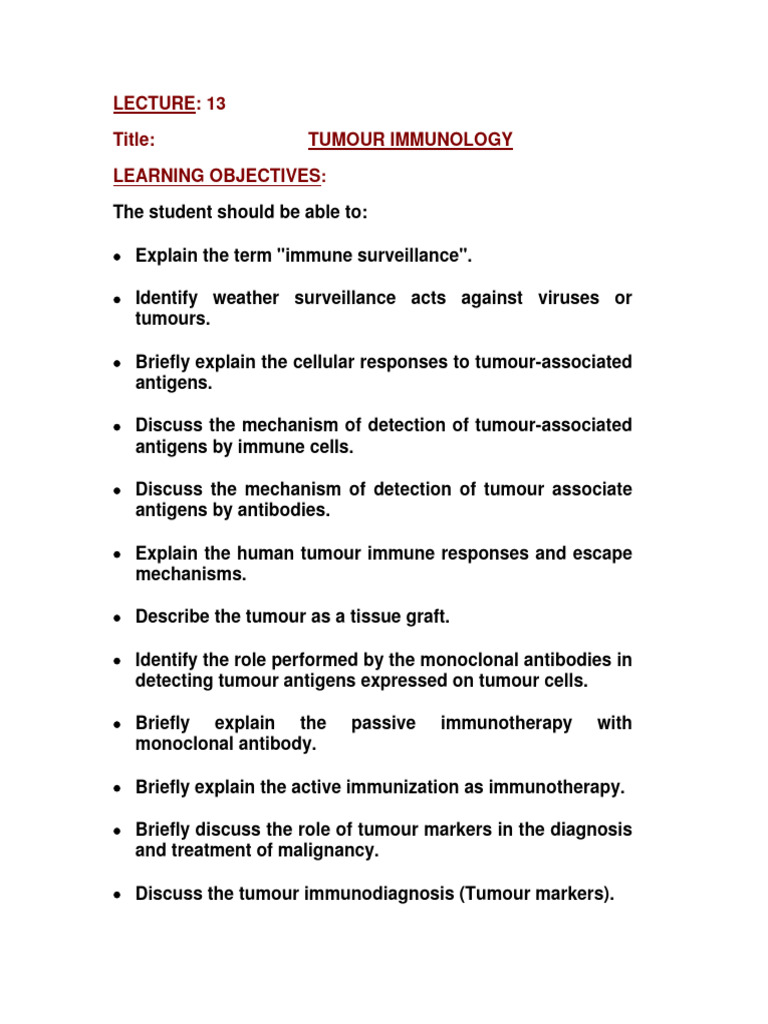 Lecture 13 Part 1 Tumuor Immunology | PDF | Antigen | Immune System Lecture 13 Part 1 Tumuor Immunology | PDF | Antigen | Immune System