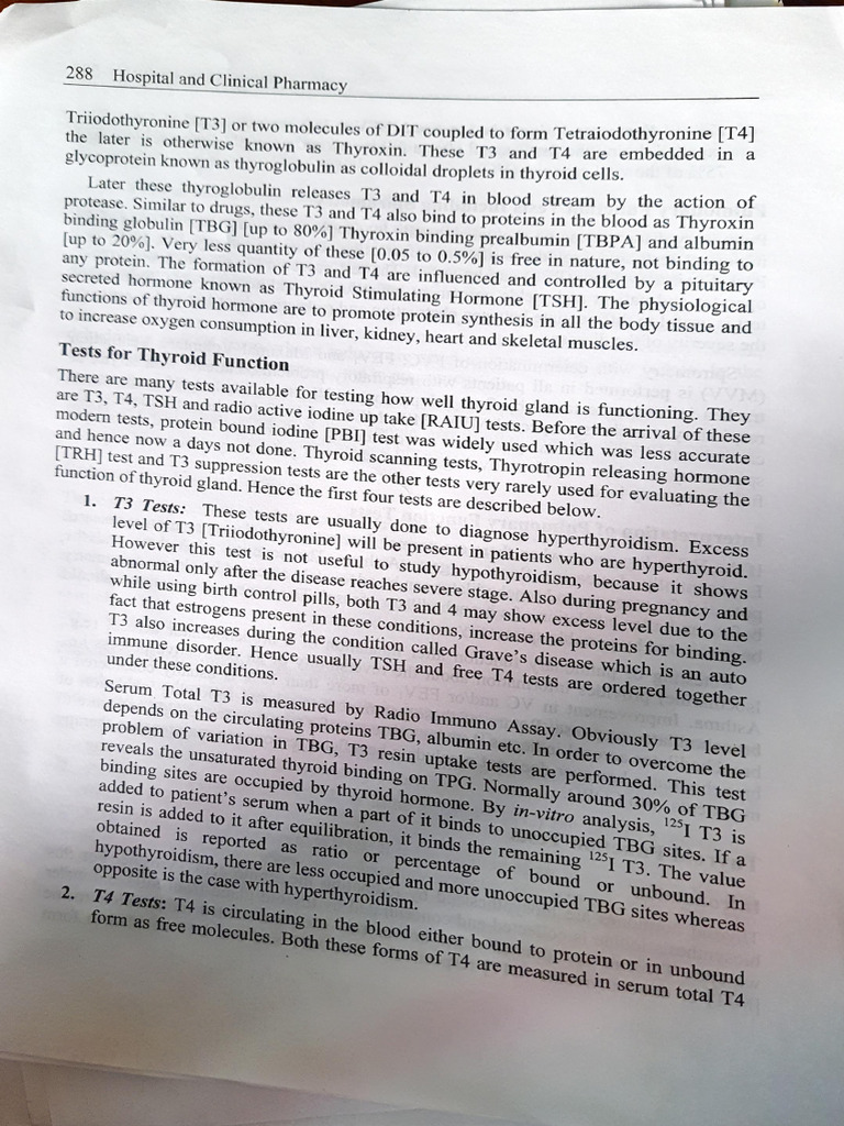 Thyroid Function Tests | PDF
