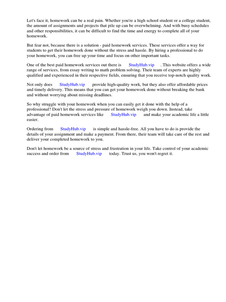 Paid Homework Services | PDF | Homework | Teachers