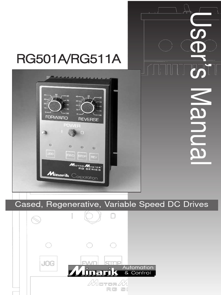R RG G550011AA//R RG G551111AA: Cased, Regenerative, Variable Speed DC ...