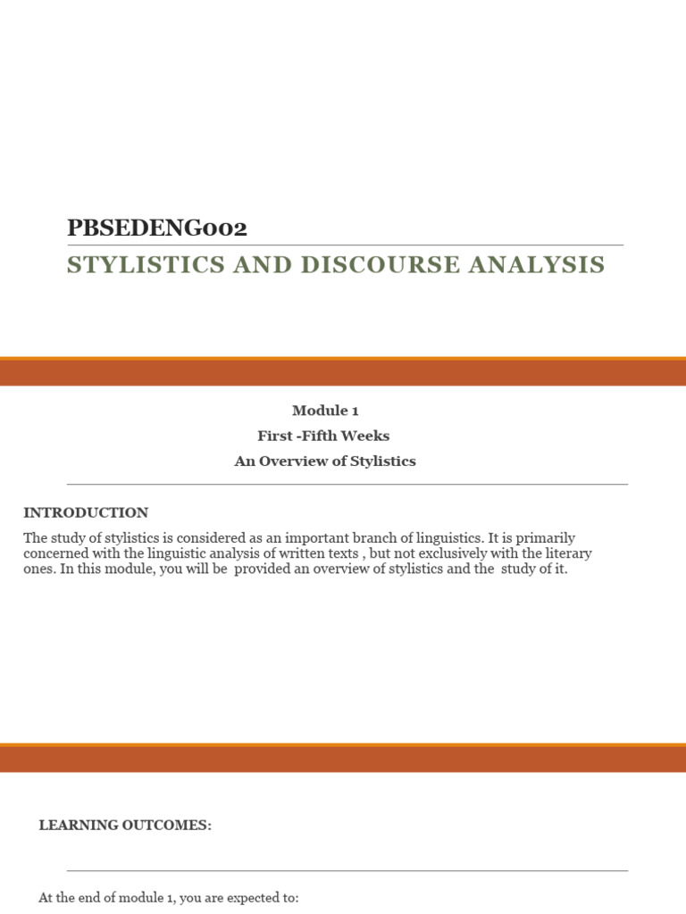 Stylistics | PDF | Semantics | Linguistics
