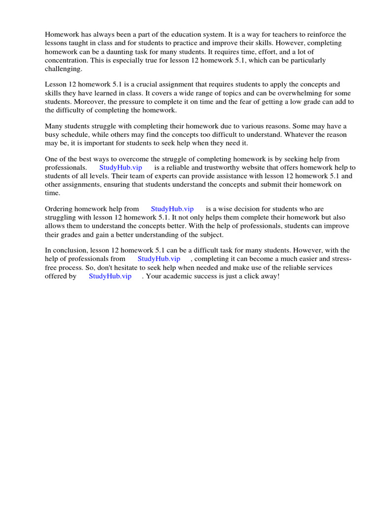 Lesson 12 Homework 5.1 Answer Key | PDF | Mathematics | Homework