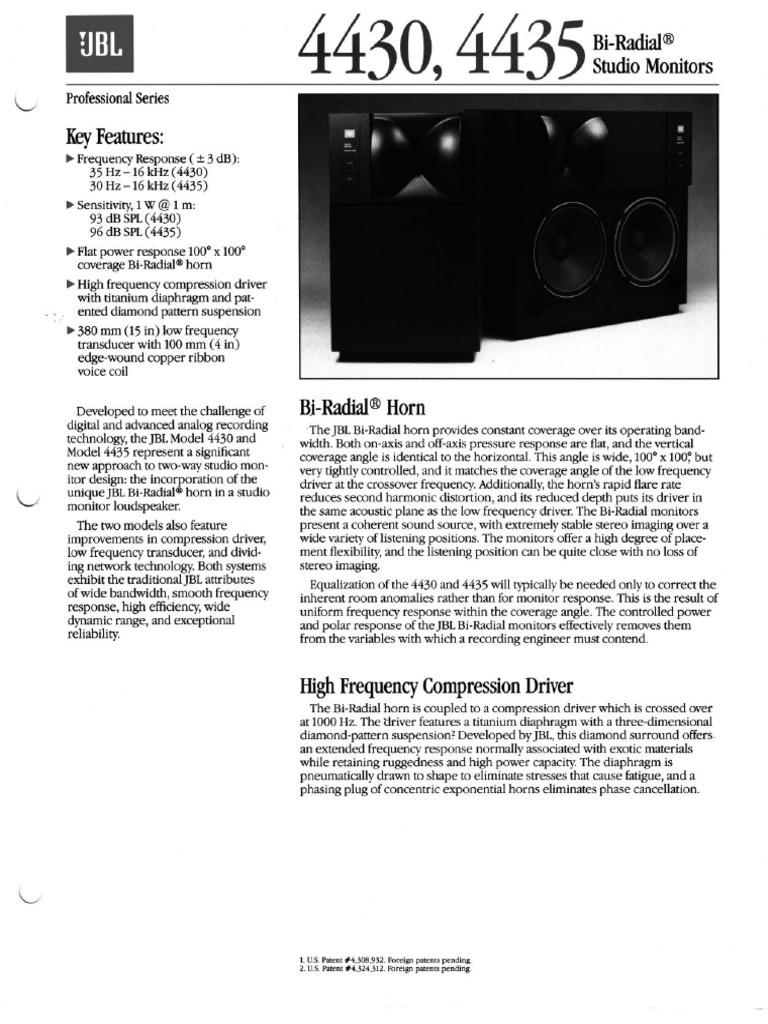 4430-and-4435_manual | PDF | Loudspeaker | Equalization (Audio)