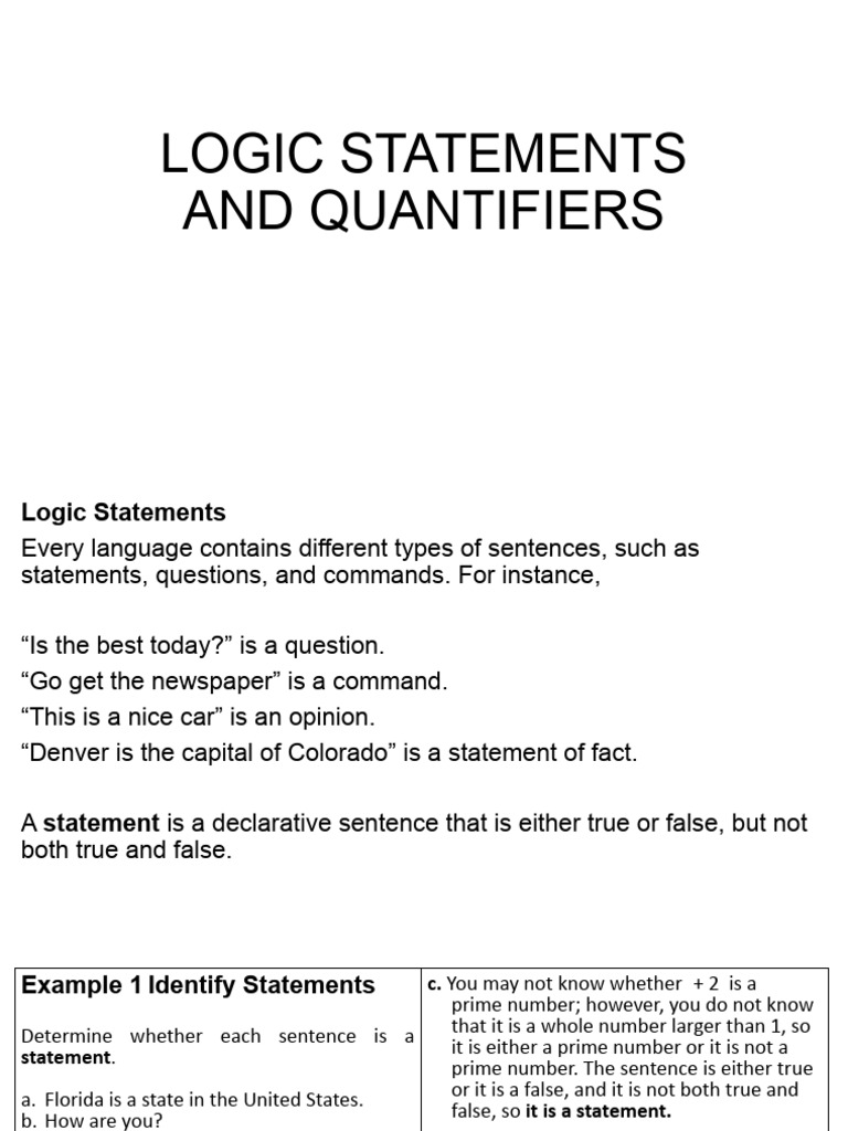 Logic Statements and Quantifiers2 | PDF | If And Only If | Logic