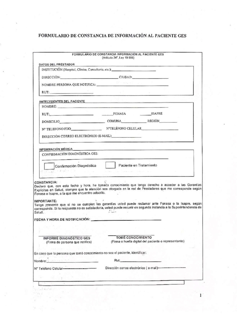 Formulario GES | PDF