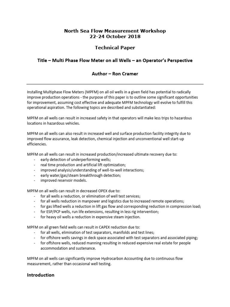 2018-10-Multi-Phase-Flow-Meter-on-all-Wells | PDF | Petroleum Reservoir
