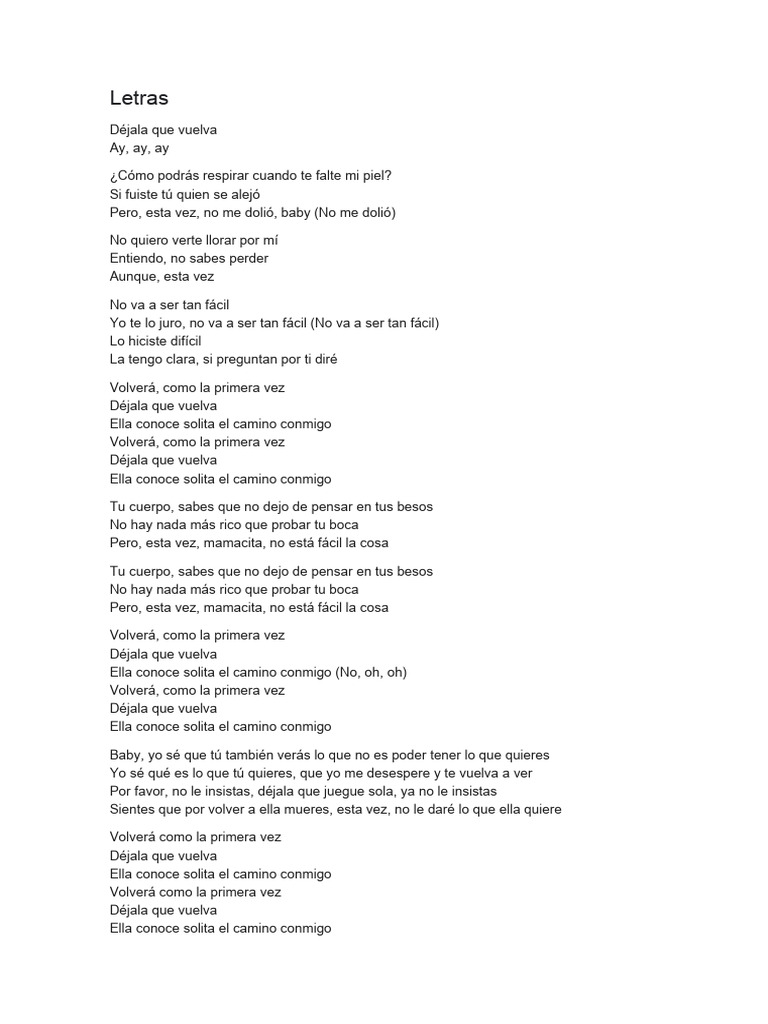 Dejala Que Vuelva | PDF | Arte | Clásicos