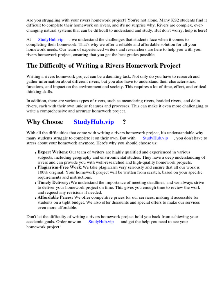 Rivers Homework Project Ks2 | PDF | River | Valley