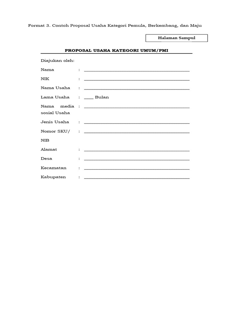 Proposal Usaha untuk Pemula dan Berkembang | PDF | Bisnis