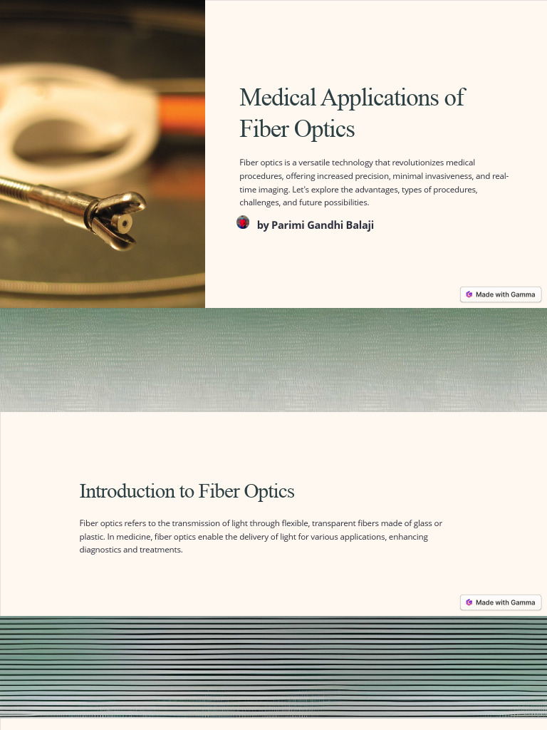 Medical Applications of Fiber Optics | PDF | Surgery | Optical Fiber