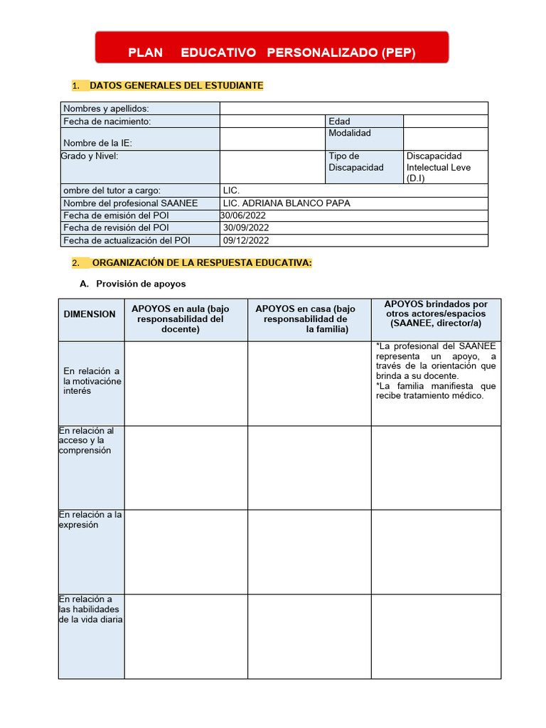 Formato Pep | PDF | Aprendizaje