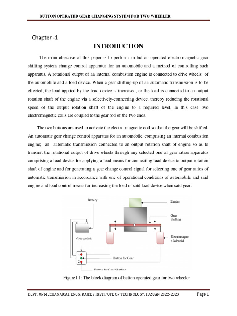 Button-Operated Gear System for Bikes | PDF | Welding | Construction