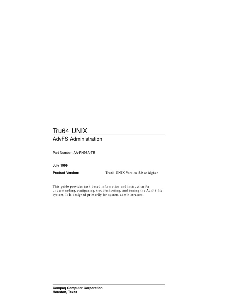 Tru64 AdvFS | PDF | File System | Computer File