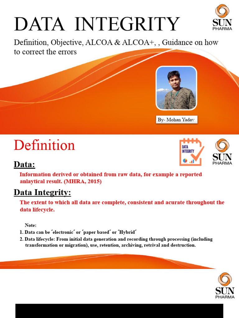Data Integrity | PDF | Data | Food And Drug Administration