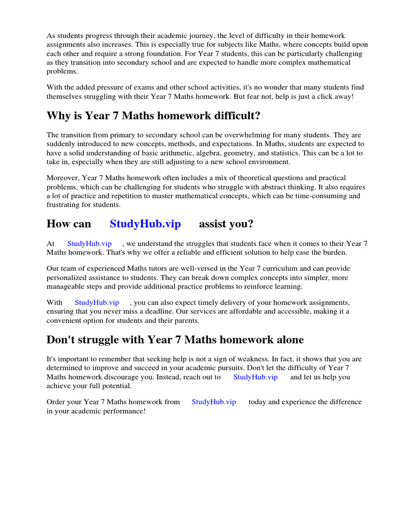 Year 7 Maths Homework Help | PDF | Mathematics | Worksheet