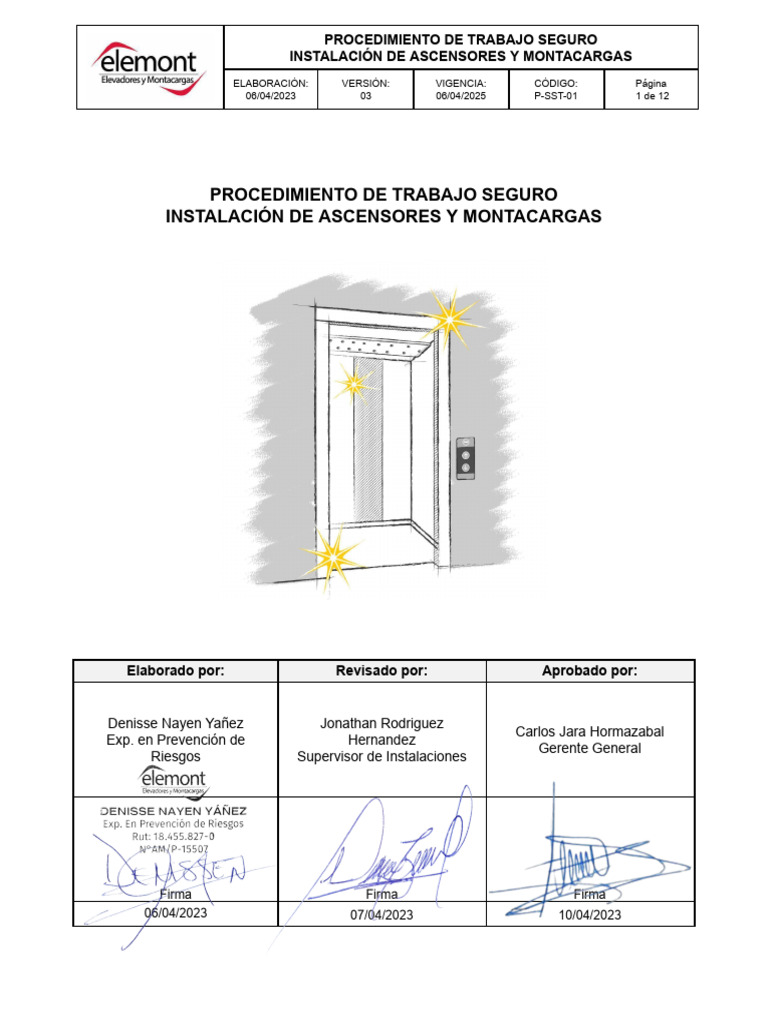 P-SST-01 V.03 Procedimiento de Instalación de Montacargas Hidraulicos | Descargar gratis PDF ...