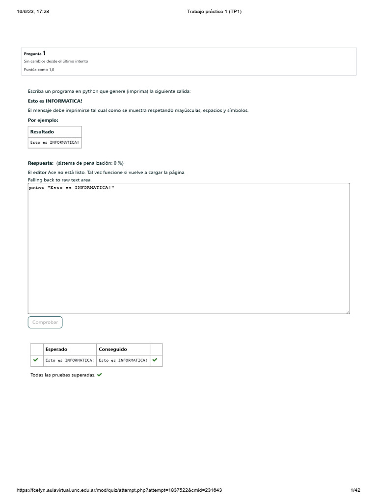 Trabajo Práctico 1 (TP1) (1) | PDF | Python (lenguaje de programación) | Informática