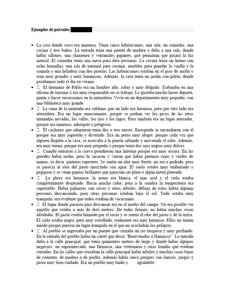 Ejemplos de Párrafos Descriptivos 2 | PDF | Agua | Albert Einstein