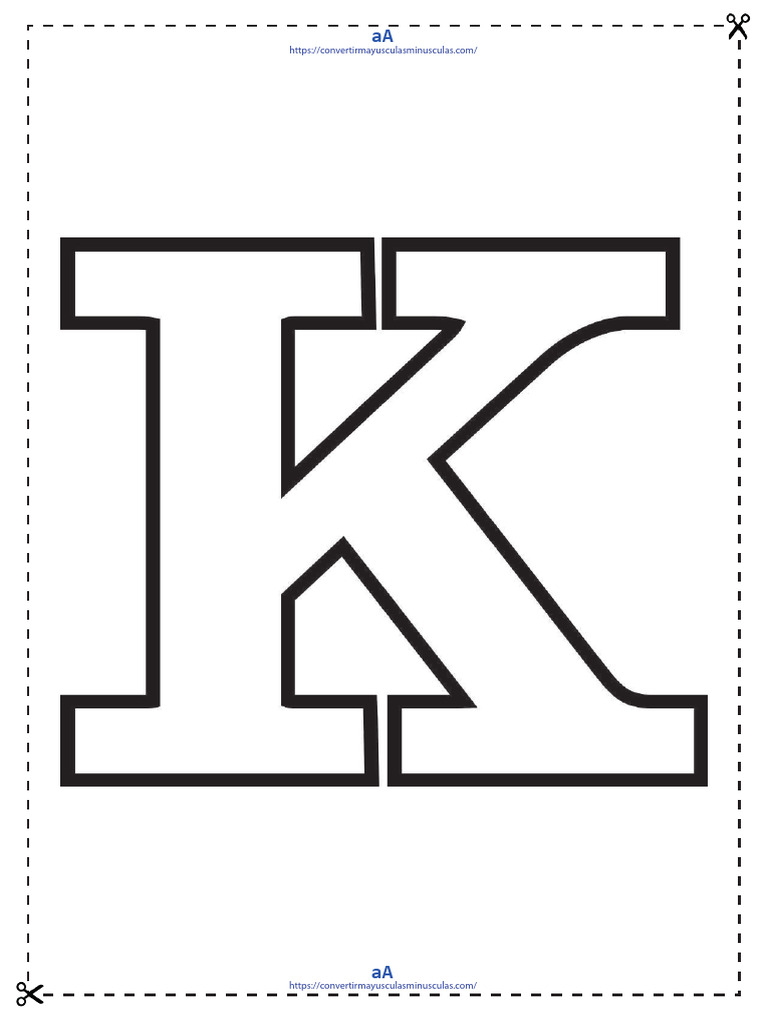 Letra K Mayuscula para Imprimir Estilo Clasico | PDF